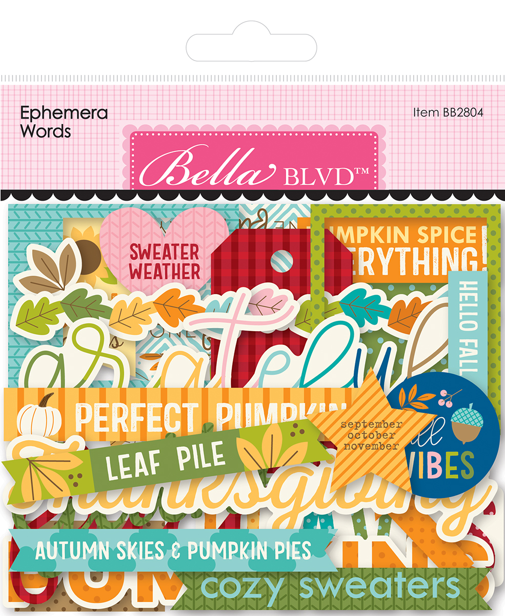 Bella Boulevard One Fall Day Ephemera Words - Scrapbook Super Station