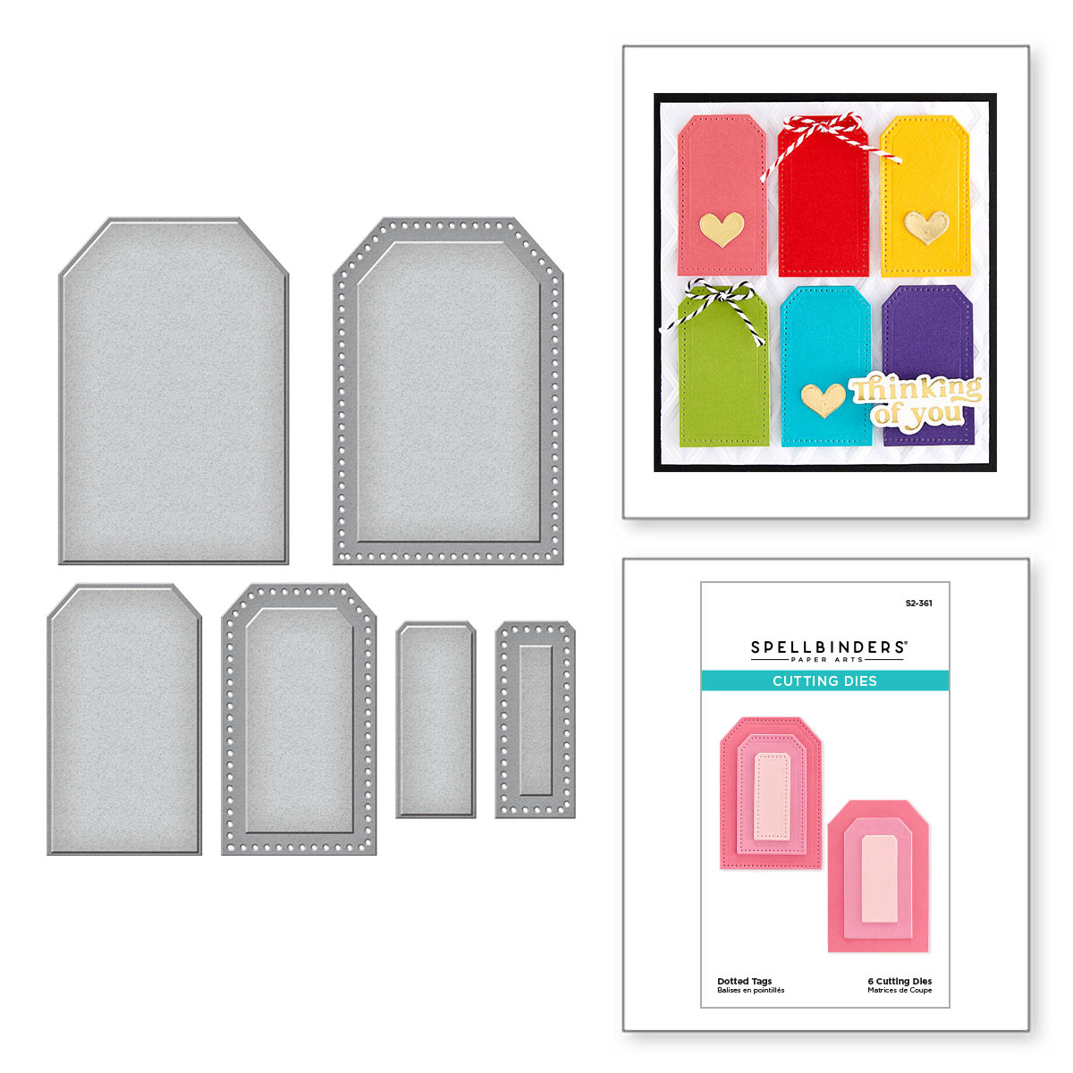 Spellbinders Dotted Tags Etched Dies - Scrapbook Super Station