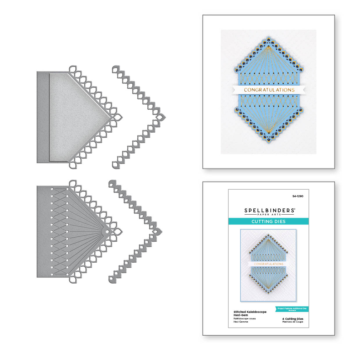 Spellbinders Die Stitch Kaleidoscope Hexi-gem - Scrapbook Super Station