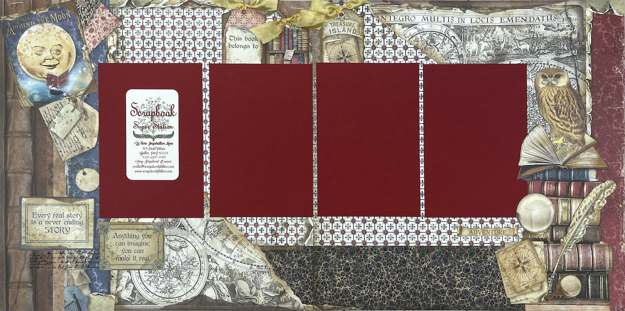 Stamperia Vintage Library Quad Layout Kit - Scrapbook Super Station
