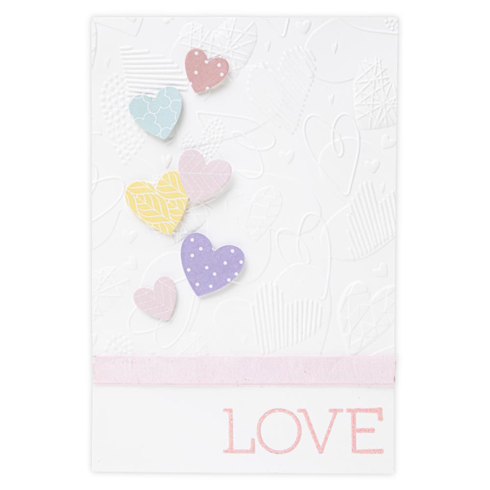 Sizzix 3-D Embossing Folder Mark Making Hearts - Scrapbook Super Station