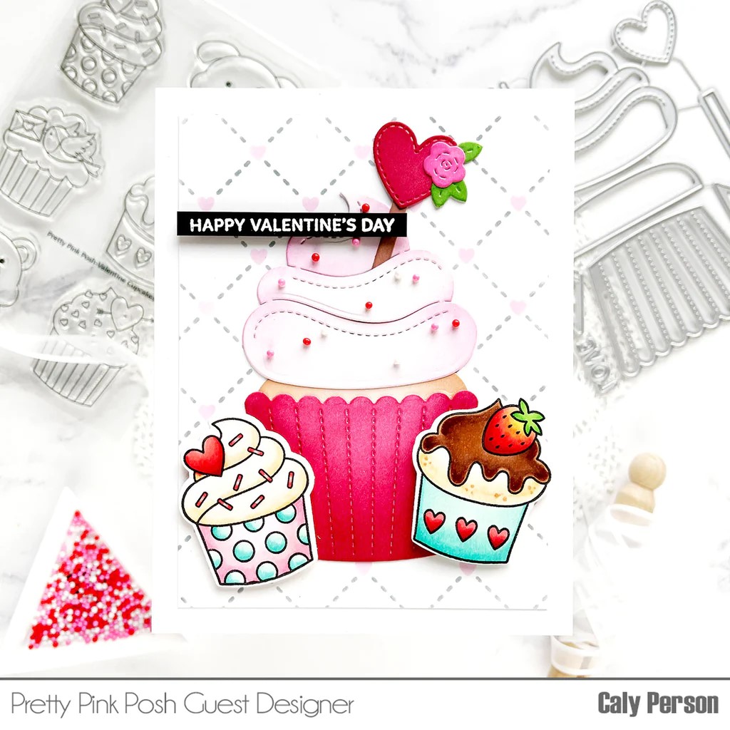 PRETTY PINK POSH DIE VALENTINE CUPCAKES - Scrapbook Super Station