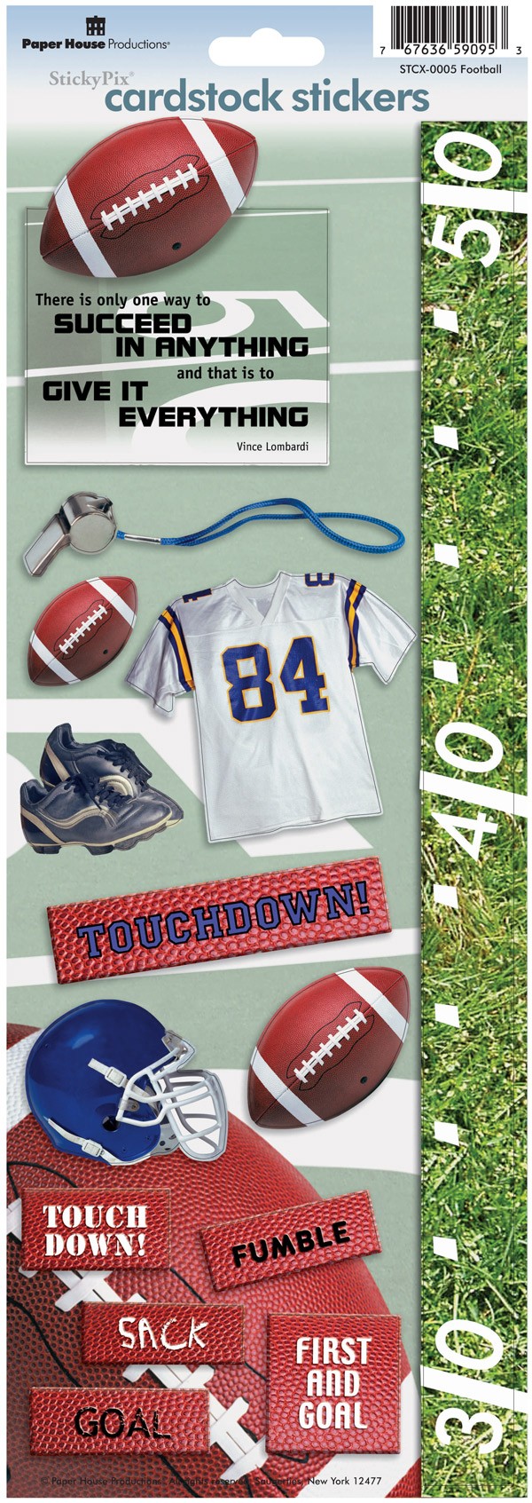 PAPER HOUSE CARDSTOCK STICKER FOOTBALL - Scrapbook Super Station