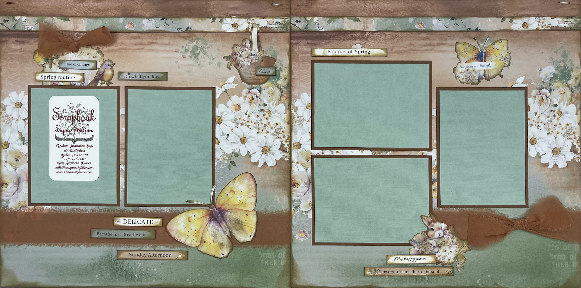 Prima in Full Bloom Quad Layout Kit - Scrapbook Super Station