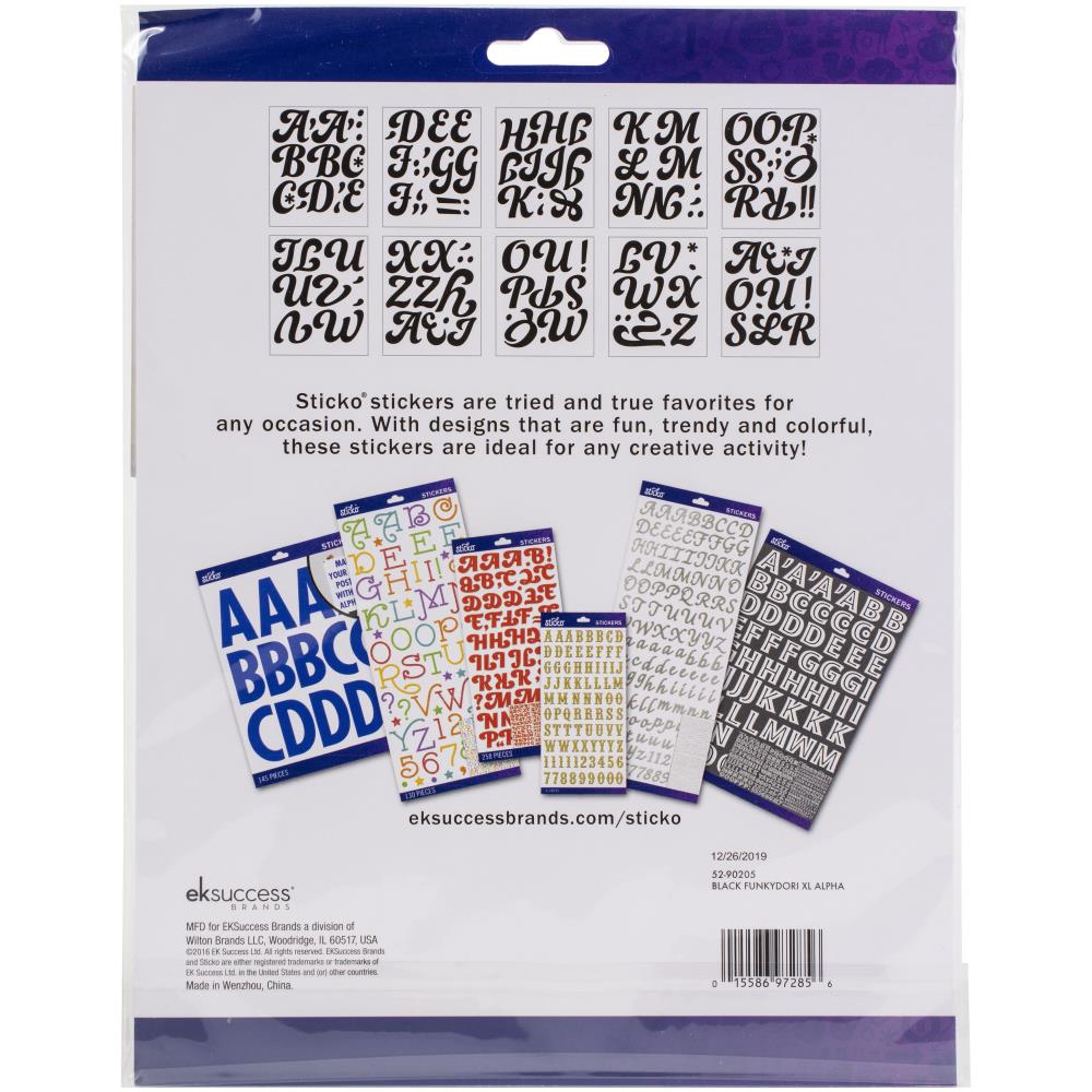 EK STICKO APLHA BLACK FUNKYDORI XL - Scrapbook Super Station