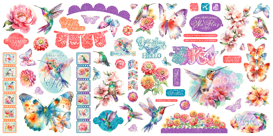 Graphic 45 Flight of Fancy Ephemera Set - Scrapbook Super Station