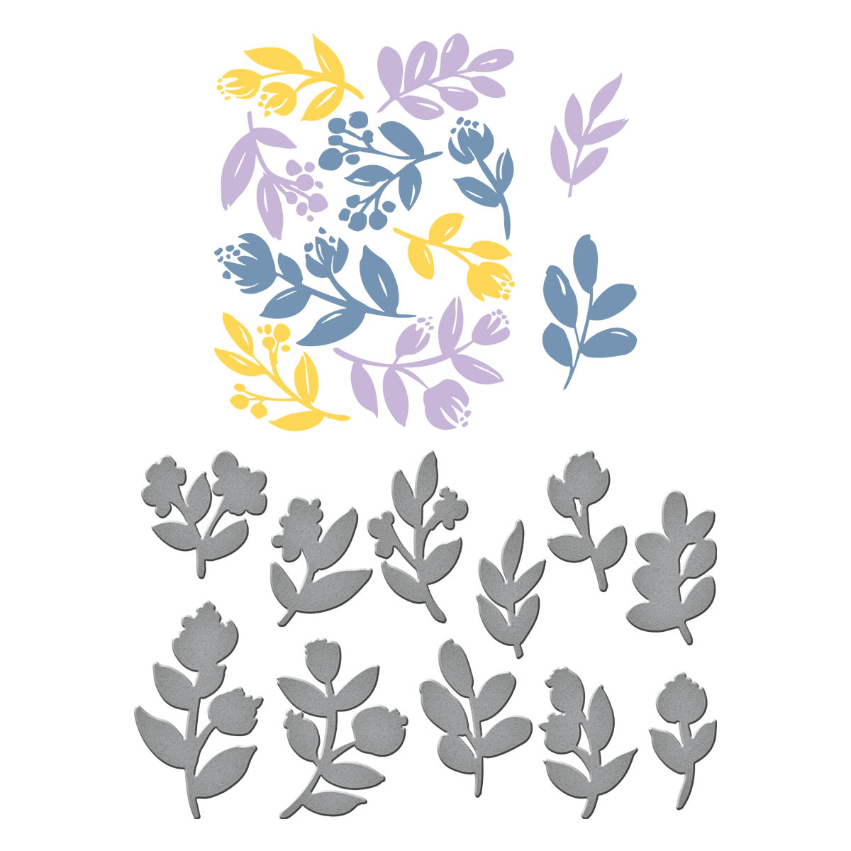 SPELLBINDERS REGISTRATION BETTERPRESS PLATE & DIE SET SPRIGS ...