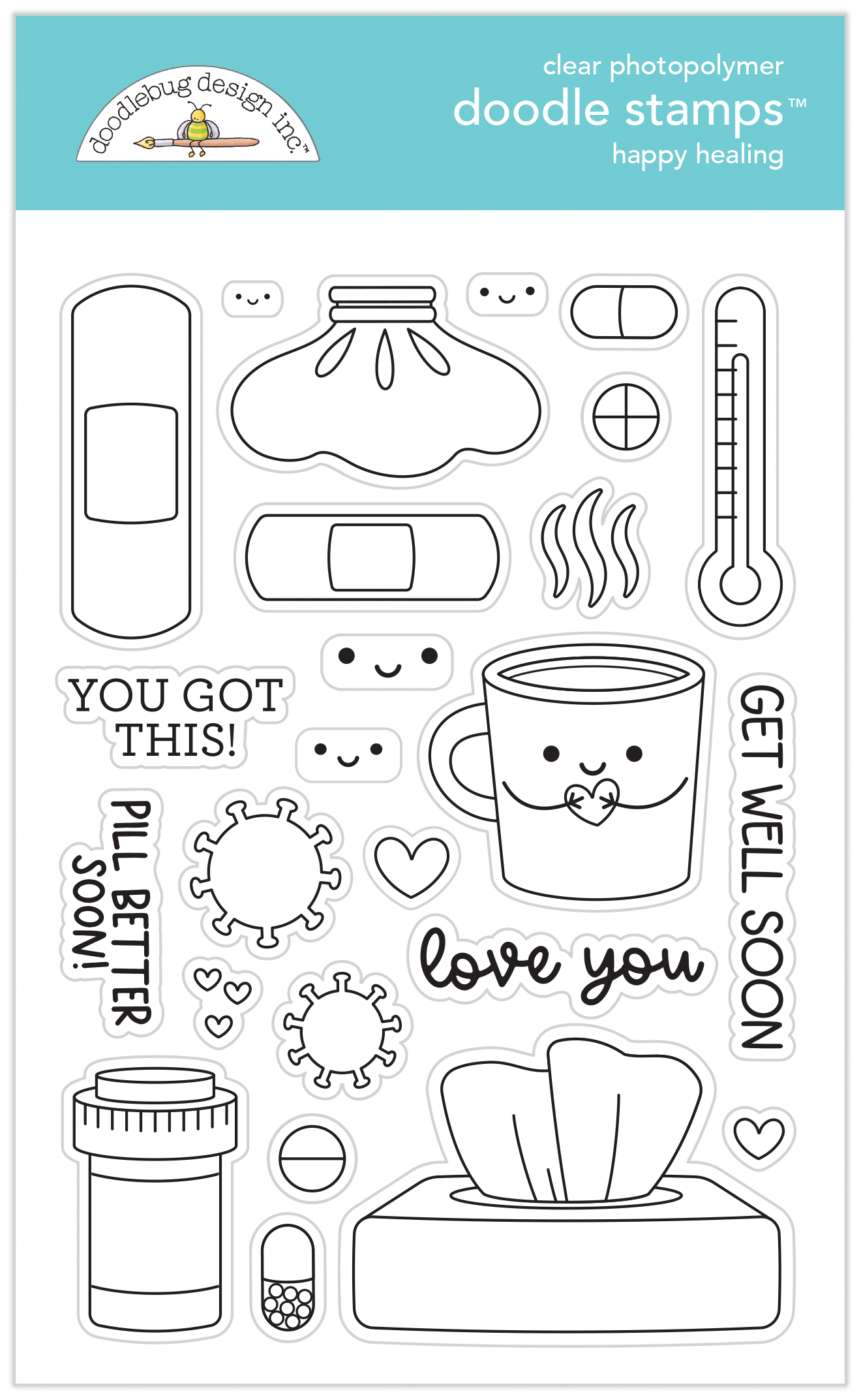 Doodlebug Happy Healing Doodle Stamps - Scrapbook Super Station