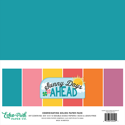 Echo Park Sunny Days Ahead Solids Kit - Scrapbook Super Station