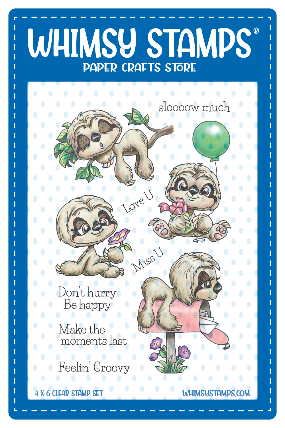 Whimsy Stamp Sloth Moments - Scrapbook Super Station