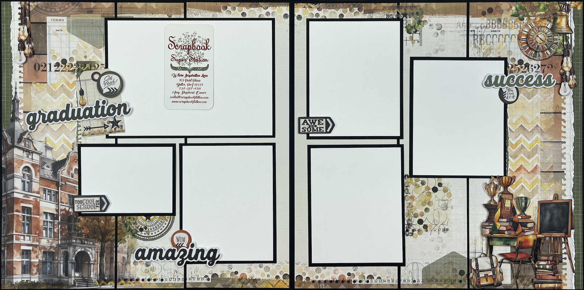 49 & Market Academia Quad Layout - Scrapbook Super Station