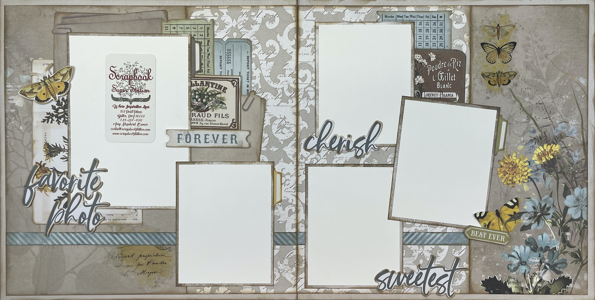 49 & Market Krafty Garden Quad Layout - Scrapbook Super Station