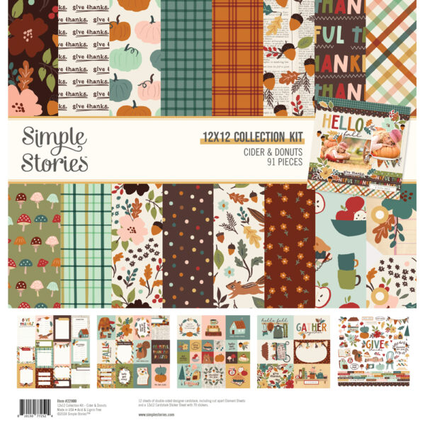 Simple Stories Cider & Donuts Collection Kit - Scrapbook Super Station