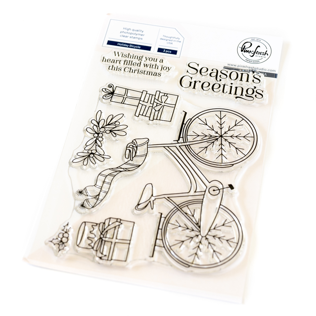 Pinkfresh Stamp Holiday Bicycle - Scrapbook Super Station