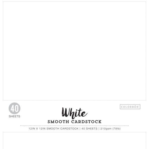 AC COLORBOK CARDSTOCK 12X12 WHITE PAD - Scrapbook Super Station