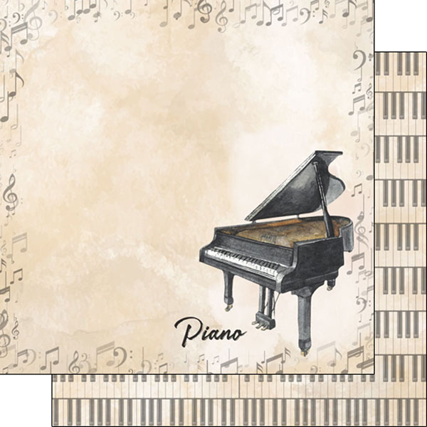 SCRAPBOOK CUSTOMS 12X12 PIANO SET WATERCOLOR MUSIC - Scrapbook Super ...