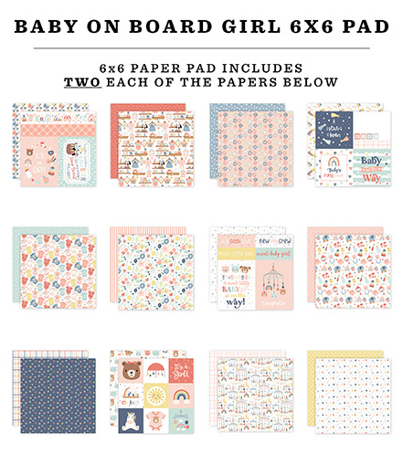 Echo Park Baby On Board Girl 6X6 Paper Pad - Scrapbook Super Station