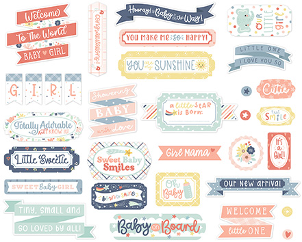 Echo Park Baby On Board Girl Titles & Phrases - Scrapbook Super Station
