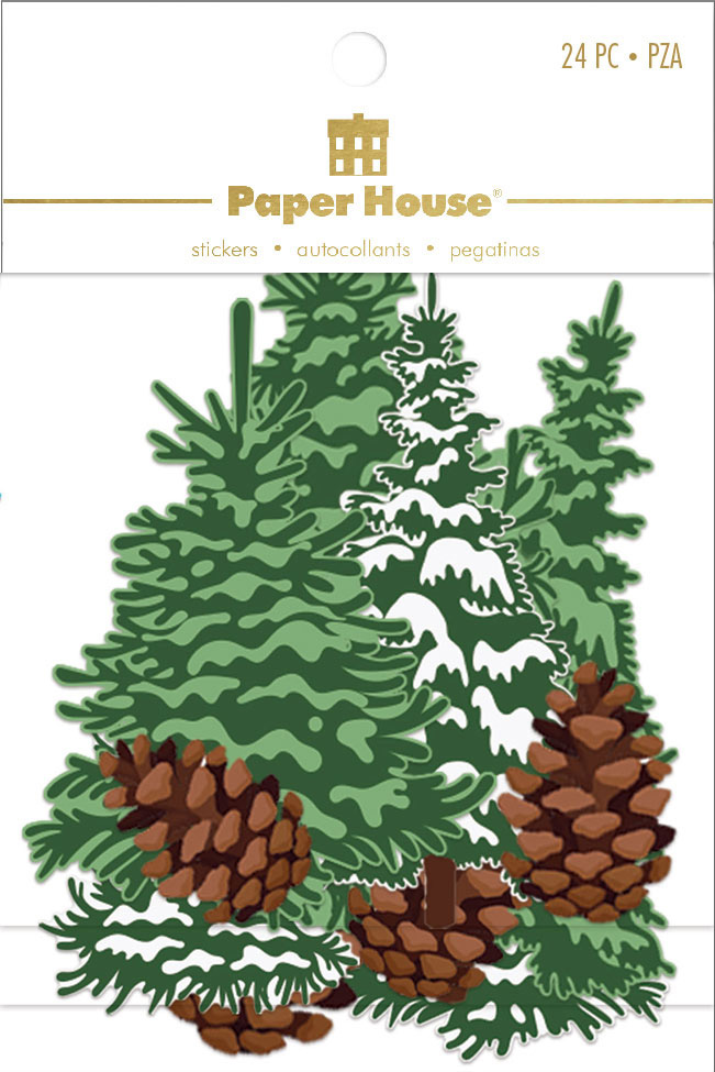 PAPER HOUSE DIE CUT PINE TREES - Scrapbook Super Station