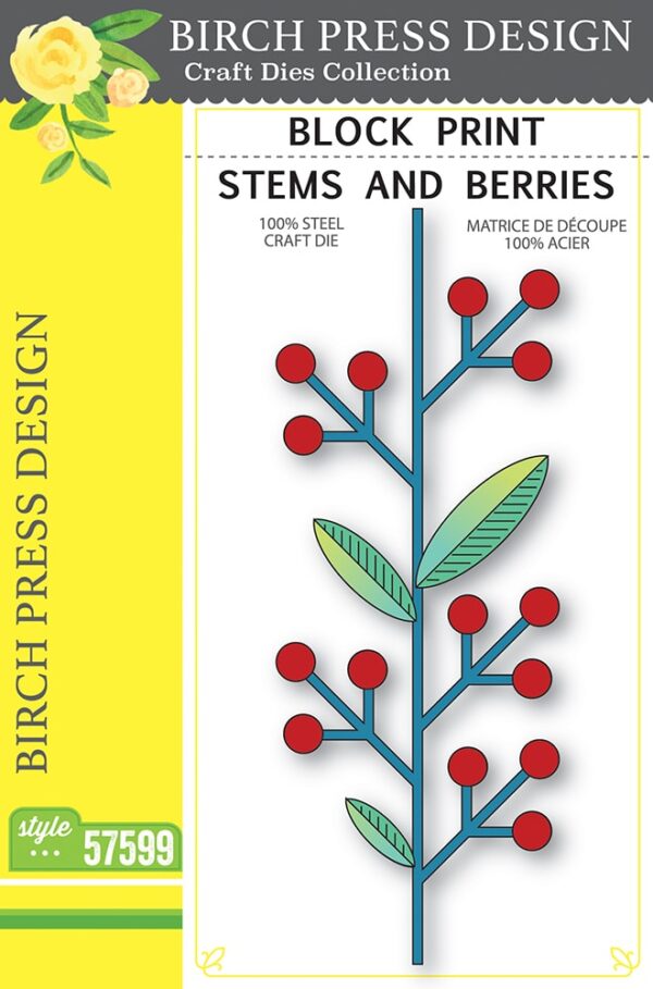 Birch Press Die Block Print Stems and Berries - Scrapbook Super Station