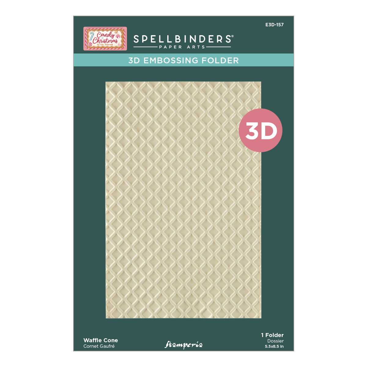 Spellbinders Waffle Cone 3D Embossing Folder From the Candy Christmas ...