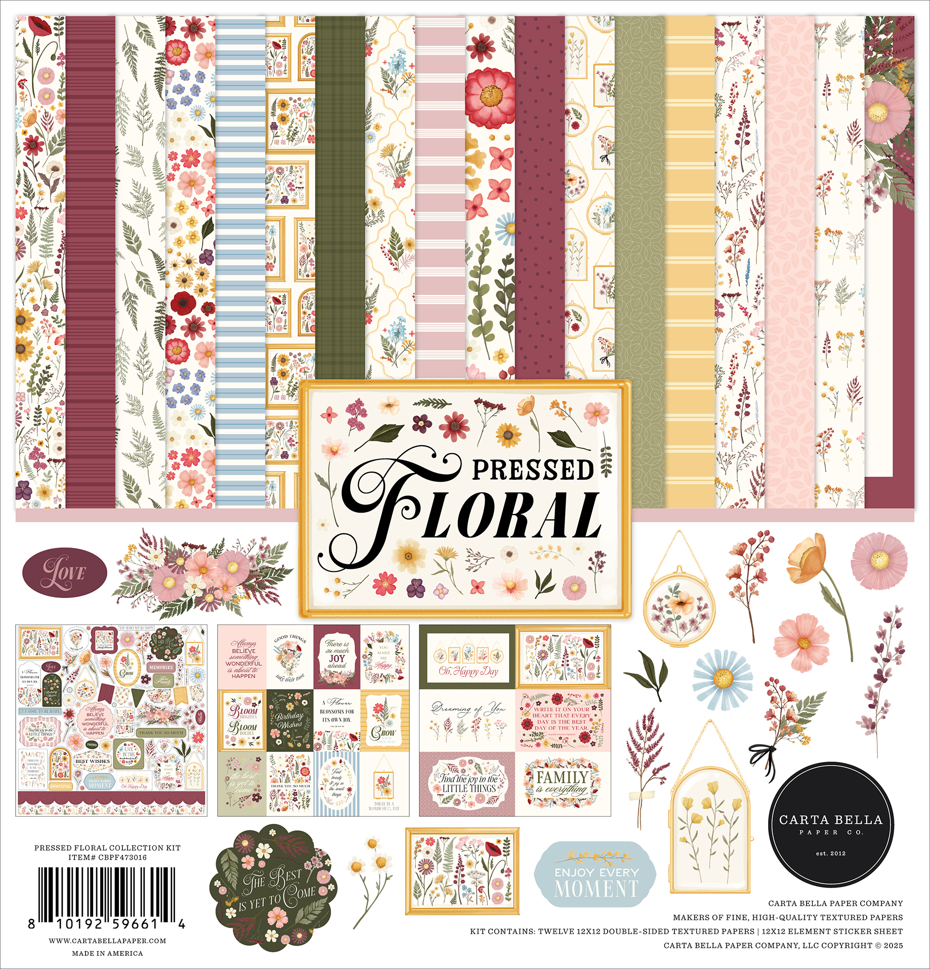 Carta Bella Pressed Floral Collection Kit - Scrapbook Super Station