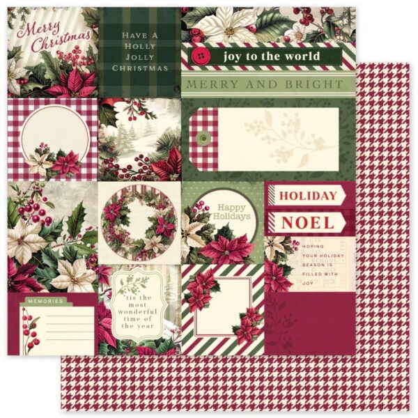 Paper Roses Christmas Holly A 12X12 Paper - Scrapbook Super Station
