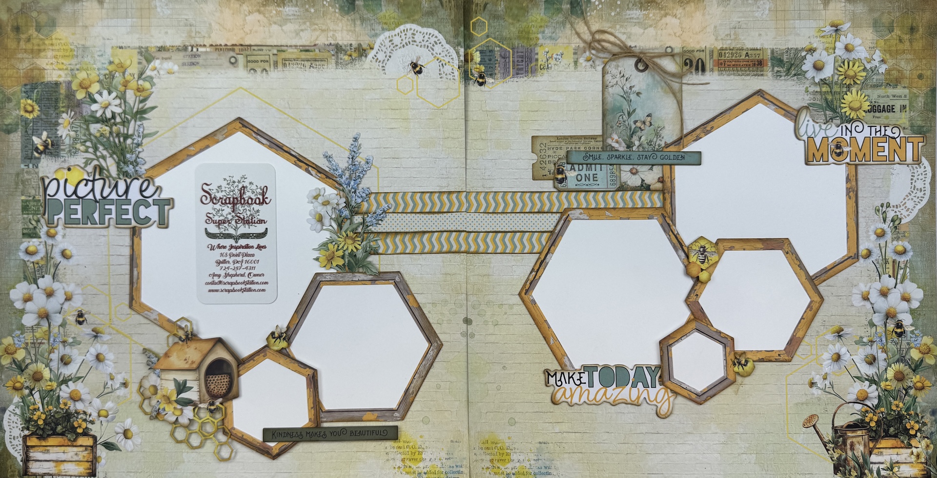 49 & Market Botanical Buzz Quad Layout Kit - Scrapbook Super Station