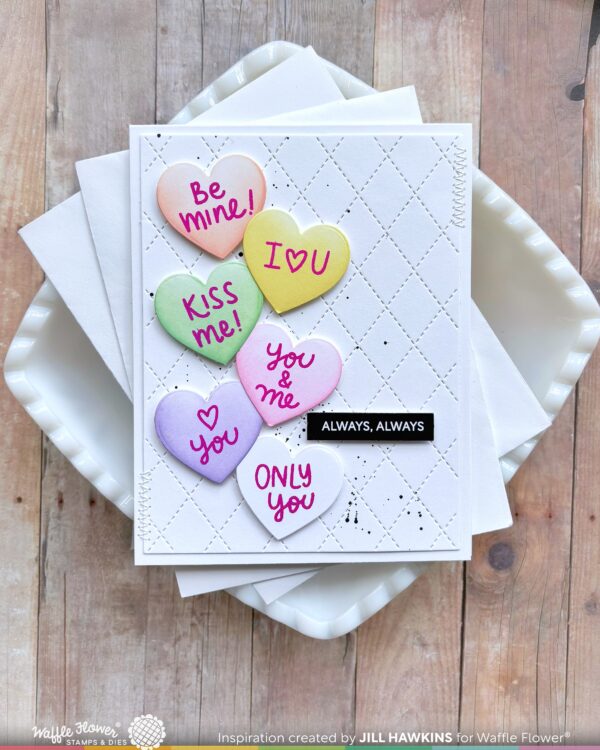 Waffle Flower Stamp Shape of My Heart