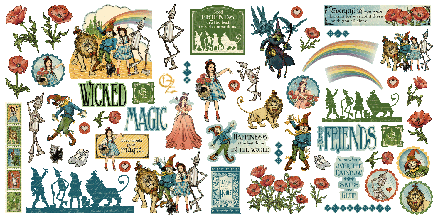 Graphic 45 Wonder of Oz Ephemera Set - Scrapbook Super Station